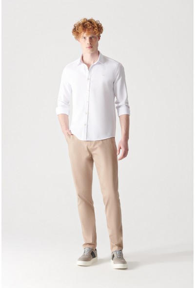 Avva Erkek Bej Yandan Cepli Comfort Slim Fit Pantolon E003004 Avva Erkek Bej Yandan Cepli Comfort Slim Fit Pantolon E003004