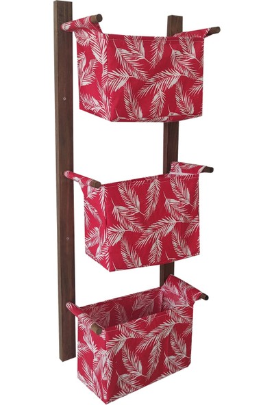 Olgun Home Çok Amaçlı Düzenleyici 3 Katlı Raf Çamaşır Banyo Mutfak Oyuncak Düzenleyicisi Kırmızı Tüy