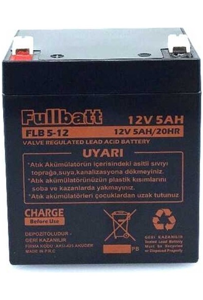 İnfostar Kuru Akü 12V 5AH 12V5 Ah 12V 5 Amper Akü