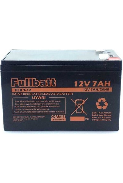 İnfostar Fullbatt Marka 12V 7A Kuru Tip Akü