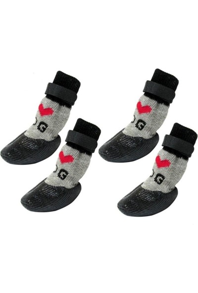 Nunbell Kaydırmaz Köpek Çorabı Ithal 4 Adet Large Siyah Set
