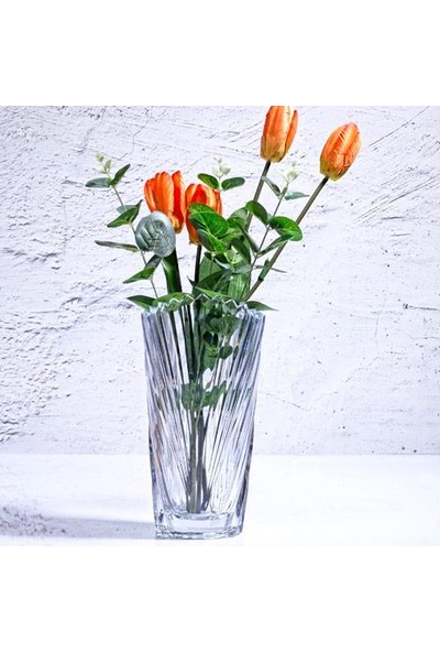 Kosova Paşabahçe Kristal Cam Vazo - Cam Çiçek Vazosu 23,5 Cm. 530029