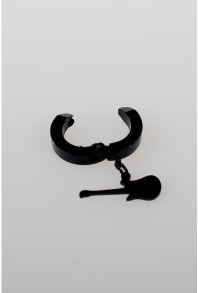 Madame Concept Sıkıştırmalı Çelik Siyah Renk Gitar Figürlü Erkek Küpe