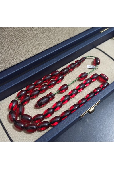 Artuğ Tesbih Usta İmzalı Kırmızı Ateş Kehribar Artuğ Tesbih Usta İmzalı Kırmızı Ateş Kehribar