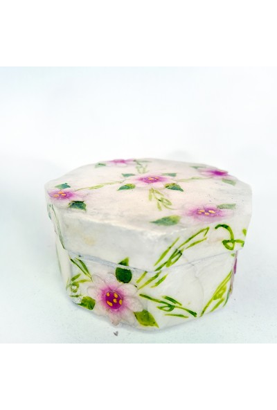 Turkuaz Hediyelik Küçük Sedef Altıgen-Menekşe Kutu