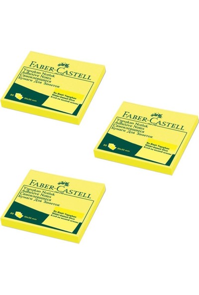 Faber-Castell Yapışkan Notluk Fosforlu Sarı 50 x 50 mm 3'lü Faber-Castell Yapışkan Notluk Fosforlu Sarı 50 x 50 mm 3'lü