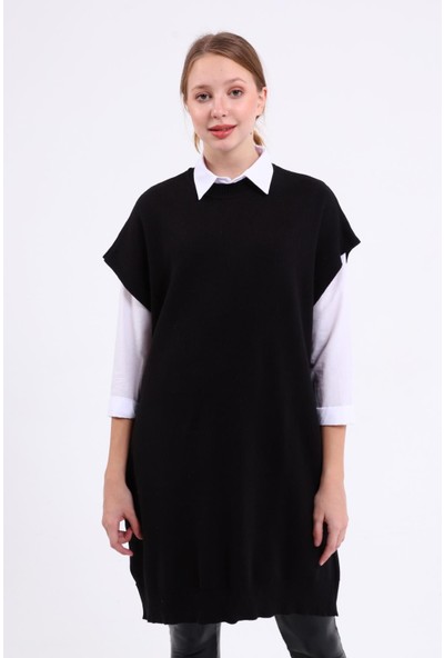 Siyezen Kadın Bisiklet Yaka Siyah Triko Süveter Siyezen Kadın Bisiklet Yaka Siyah Triko Süveter