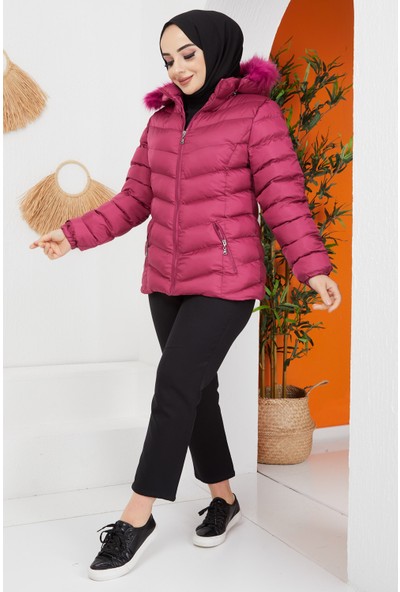 İmaj Butik Kapşonlu Şişme Mont/fuşya İmaj Butik Kapşonlu Şişme Mont/fuşya