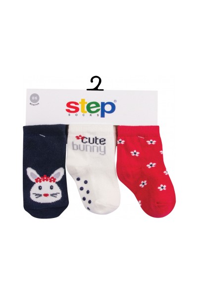 Step Kız Çocuk 3'lü Altıbaskılı Cute Bunny Soket