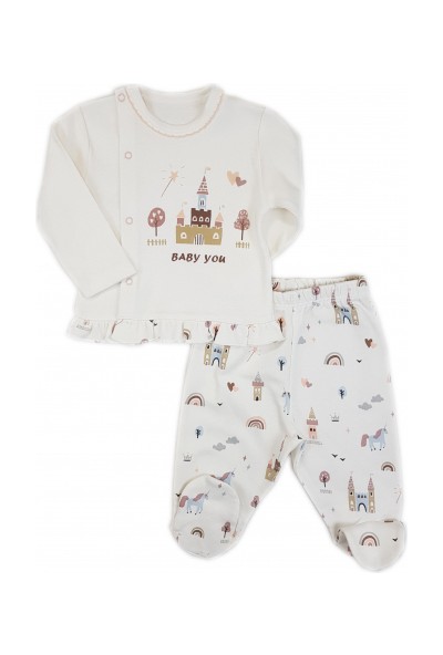 Luggi Kız Bebek Organik Patikli Pijama Takım