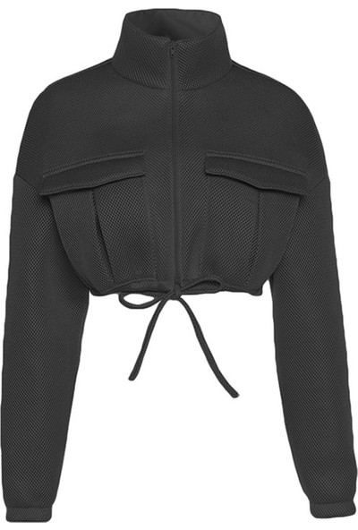 Farfi Basit Ceket Sıcak Tüm Eşleştirilmiş Serin Fermuar Kapatma Ceket Kadınlar Streetwear (Yurt Dışından)