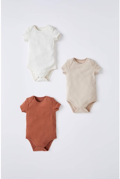 DeFacto Erkek Bebek Kısa Kollu Yeni Doğan 3'lü Pamuklu Çıtçıtlı Body W7926A222SP DeFacto Erkek Bebek Kısa Kollu Yeni Doğan 3'lü Pamuklu Çıtçıtlı Body W7926A222SP