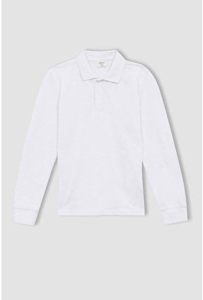 DeFacto Erkek Çocuk Regular Fit Polo Yaka Uzun Kollu Tişört L0288A622SP