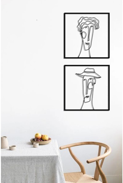 Dizeko Çizgi Iki Adam Minimalist Metal Tablo Dizeko Çizgi Iki Adam Minimalist Metal Tablo