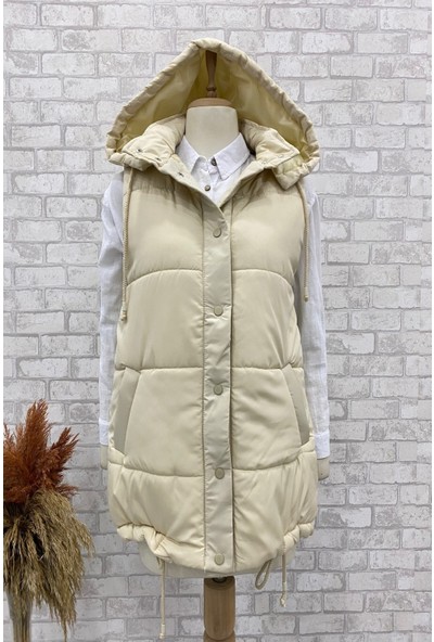 Poriento Kadın Kapüşonlu Şişme Yelek