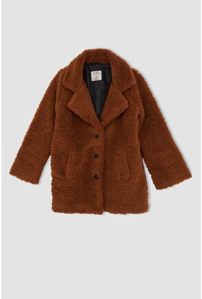 DeFacto Kız Çocuk Regular Fit Pelüş Mont Parka U4322A621WN