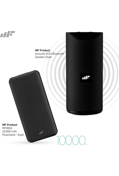 Mf Product Acoustic 0123 Bluetooth Hoparlör Siyah + 0653 10000 Mah Powerbank - Siyah Mf Product Acoustic 0123 Bluetooth Hoparlör Siyah + 0653 10000 Mah Powerbank - Siyah