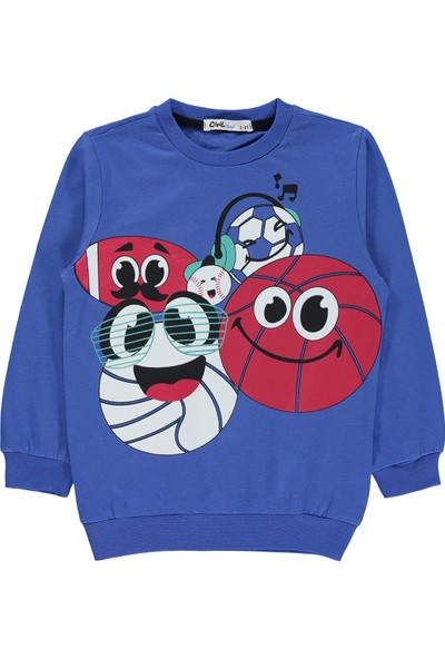 Civil Boys Erkek Çocuk Sweatshirt 2-5 Yaş Saks Mavisi
