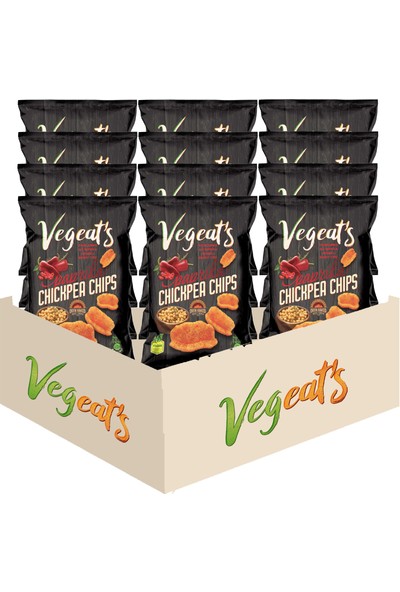 Vegeat's Fırınlanmış Paprika Aromalı Nohut Cipsi Vegan Cips 12'li
