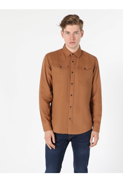 Colin's Kahverengi Erkek Gömlek U.kol