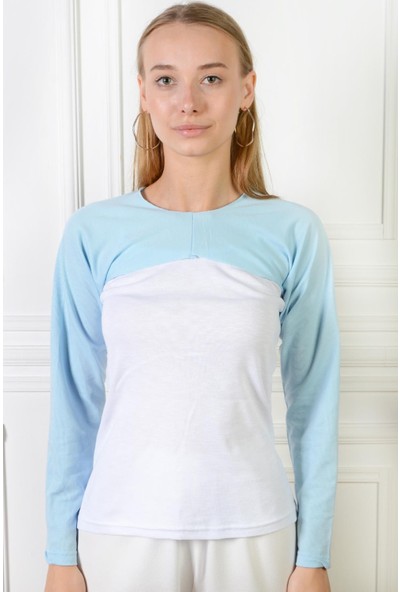 Pinkmark Kadın Tesettür Içe Giyilen Uzun Kol Açık Mavi Bolero MCPMBL25311