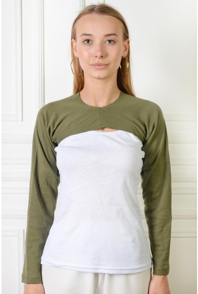 Pinkmark Kadın Tesettür Içe Giyilen Uzun Kol Haki Bolero MCPMBL25303 Pinkmark Kadın Tesettür Içe Giyilen Uzun Kol Haki Bolero MCPMBL25303