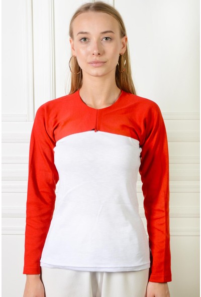 Pinkmark Kadın Tesettür Içe Giyilen Uzun Kol Kırmızı Bolero MCPMBL25302