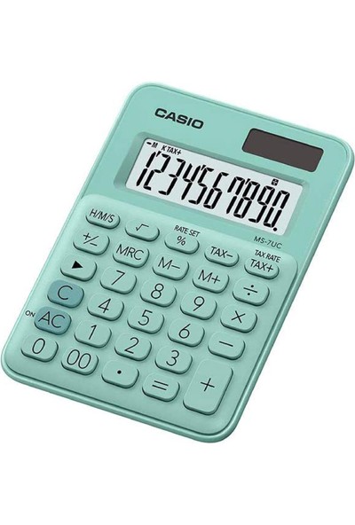 Casio Ms-7Uc-Gn Renkli Masa Tipi 10 Hane Hesap Makinası