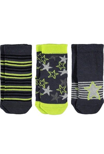 Civil Baby Erkek Bebek 3'lü Çorap Set 0-12 Ay Füme Civil Baby Erkek Bebek 3'lü Çorap Set 0-12 Ay Füme
