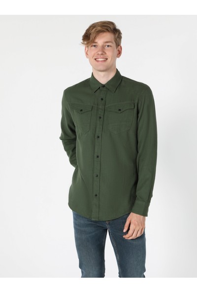Colin's Haki Erkek Gömlek U.kol