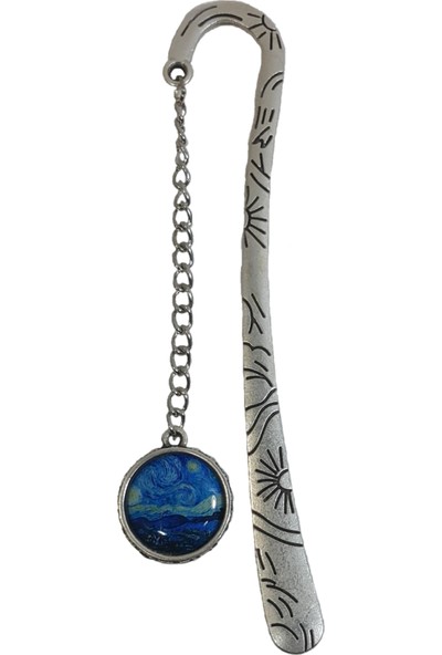 Pivada Yıldızlı Gece Van Gogh Kitap Ayracı Antik Gümüş