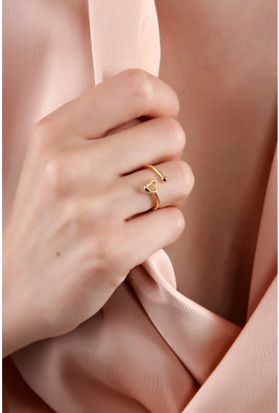 Aurrari Kadın Altın Kaplama Minimal Kalp Yüzük Aurrari Kadın Altın Kaplama Minimal Kalp Yüzük