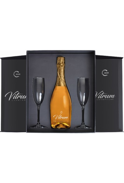 Vitrum Alkolsüz Özel Tasarım Yatay Kutu Kadehli Tutti Frutti Muz Aromalı Şampanya