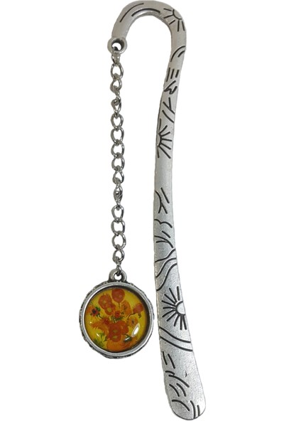 Pivada Ayçiçekleri Van Gogh Kitap Ayracı Antik Gümüş