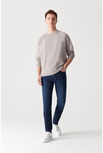 Avva Erkek Lacivert Slim Fit Jean Pantolon A12Y3559