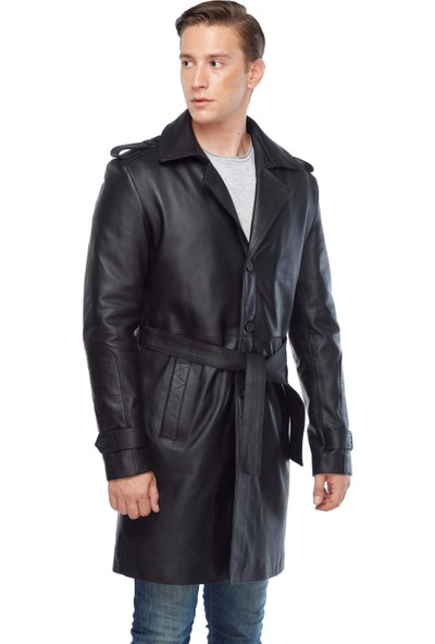 Deriza Matrix Hakiki Deri Erkek Pardesü Siyah Deriza Matrix Hakiki Deri Erkek Pardesü Siyah