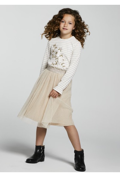 Mayoral Kız Çocuk Simli Tül Etek 7904