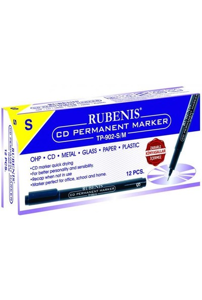 Rubenis TP-905 Asetat Kalemi M Mavi 12'li