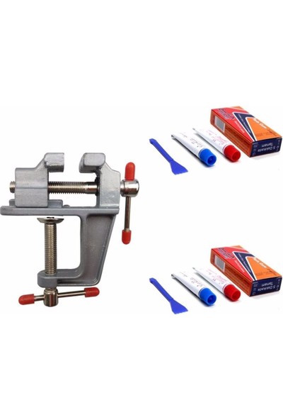 Bideben Mini Mengene ve Çelik Yapıştırıcı Seti Bideben Mini Mengene ve Çelik Yapıştırıcı Seti