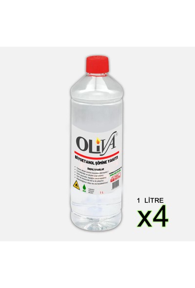 Oliva Home Design Kokusuz Dumansız Bacasız Şömine Yakıtı 4 Litre