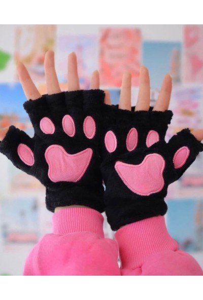 Gezmoni Siyah Peluş Eldiven