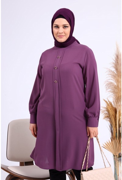 Nesafet 3 Düğme Büyük Beden Tunik Nesafet 3 Düğme Büyük Beden Tunik