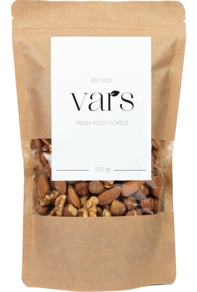 Vars Gıda Premium Karışık (Çiğ Fındık, Çiğ Badem, İç Ceviz) 500gr.