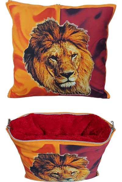 Caisya Butik Galatasaray Ultra Arslan Baskılı Opsiyonel Battaniyeli Yastık Kırlent Caisya Butik Galatasaray Ultra Arslan Baskılı Opsiyonel Battaniyeli Yastık Kırlent