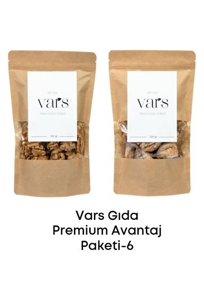 Vars Gıda Premium Avantaj Paketi-6 (Kuru İncir, İç Ceviz) 500 gr. Vars Gıda Premium Avantaj Paketi-6 (Kuru İncir, İç Ceviz) 500 gr.