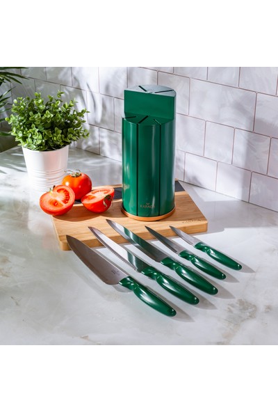 Karaca Retro Yeşil 6 Parça Bıçak Seti