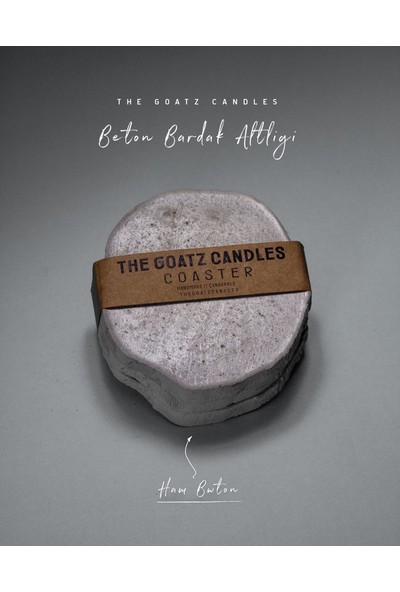The Goatz Candles Asimetrik Ham Beton Bardak Altlıkları 3'lü Set