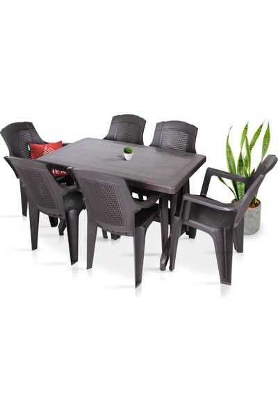 Bahex 70X120CM Masa Katlanır Ayaklı Plastik Masa Bahçe Balkon Masası