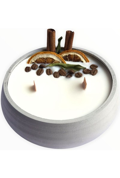%100 Soya Wax Aromatik Mum Beton Kase Kış Mumu ( Tarçın , Limon , Kahve Çekirdeği , Ahşap Fitil ) %100 Soya Wax Aromatik Mum Beton Kase Kış Mumu ( Tarçın , Limon , Kahve Çekirdeği , Ahşap Fitil )