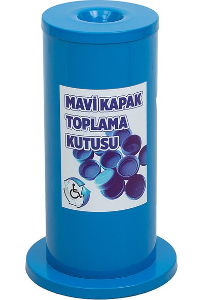 Ovata Mavi Kapak Atık Toplama Kutusu